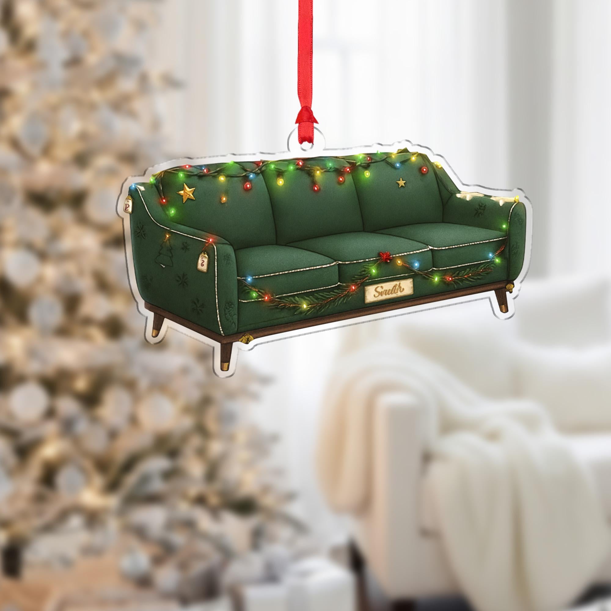 Personalized Sofa Acrylic Christmas Ornament Custom Name, Couch ...