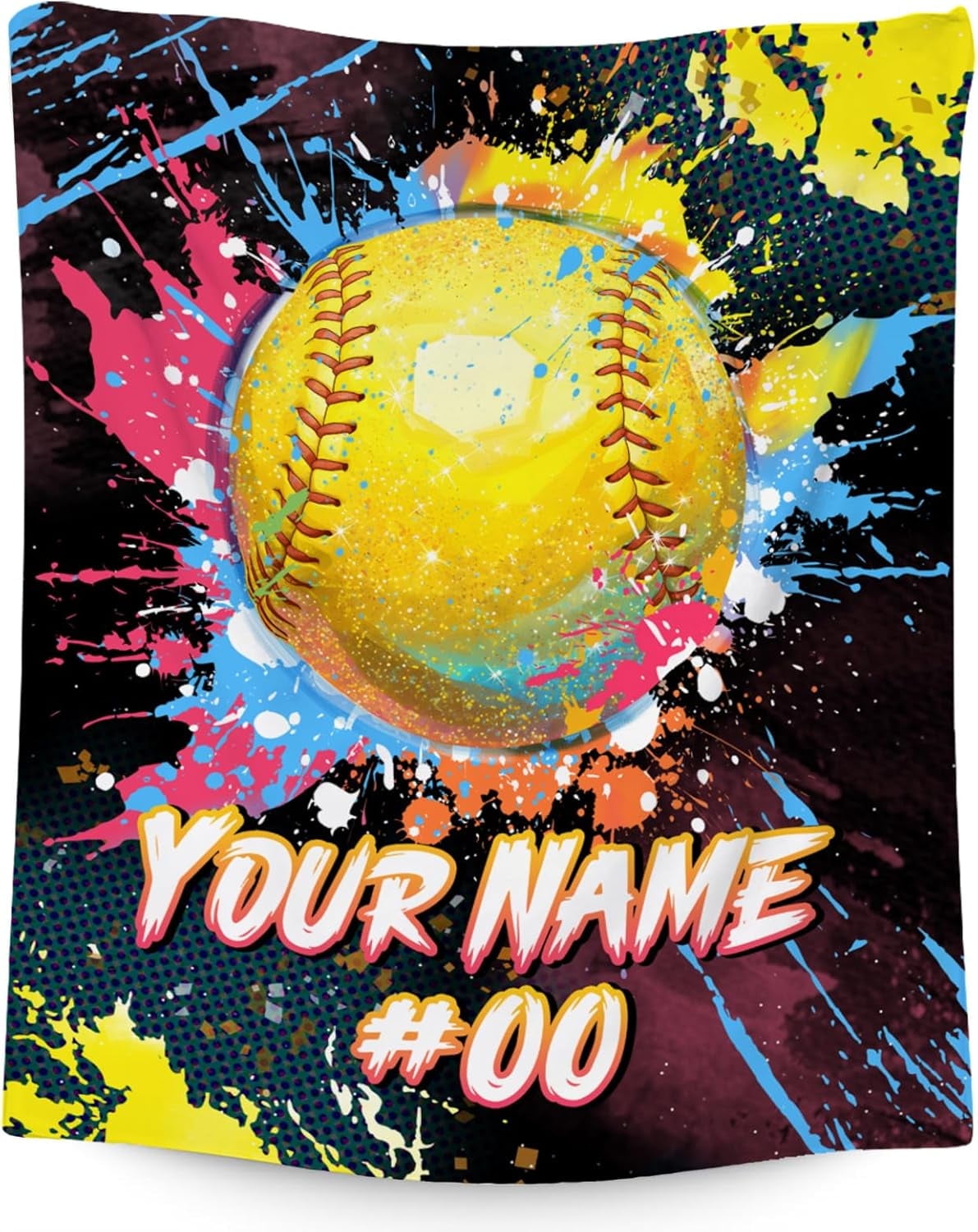 Personalized Softball Blanket - Soft Fuzzy Sports Throw Blankets for ...