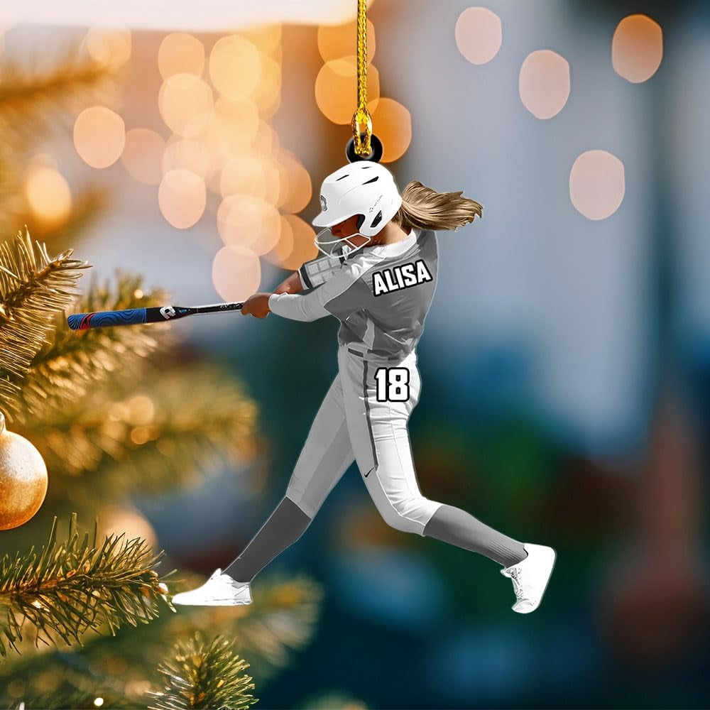 Personalized Softball Ornament Christmas Tree Decoration Custom ...
