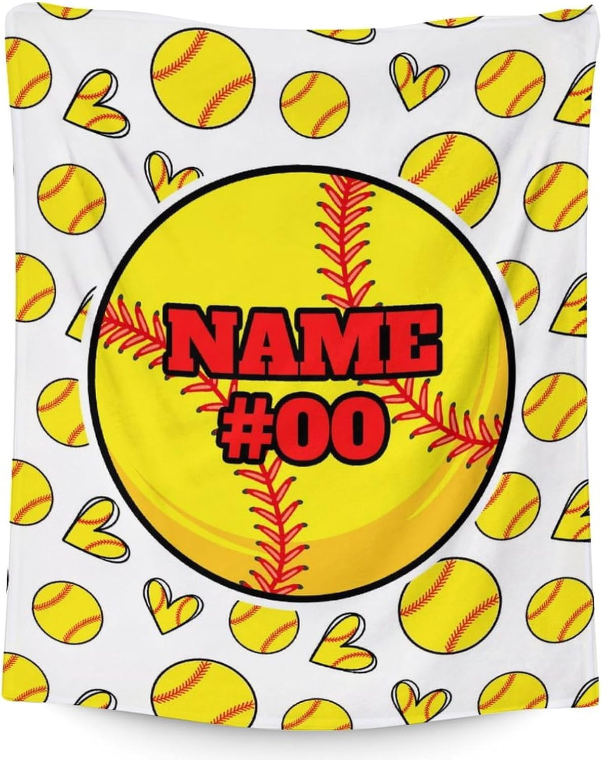 Personalized Softball Throw Blanket with Name- Soft, Fuzzy & Warm ...