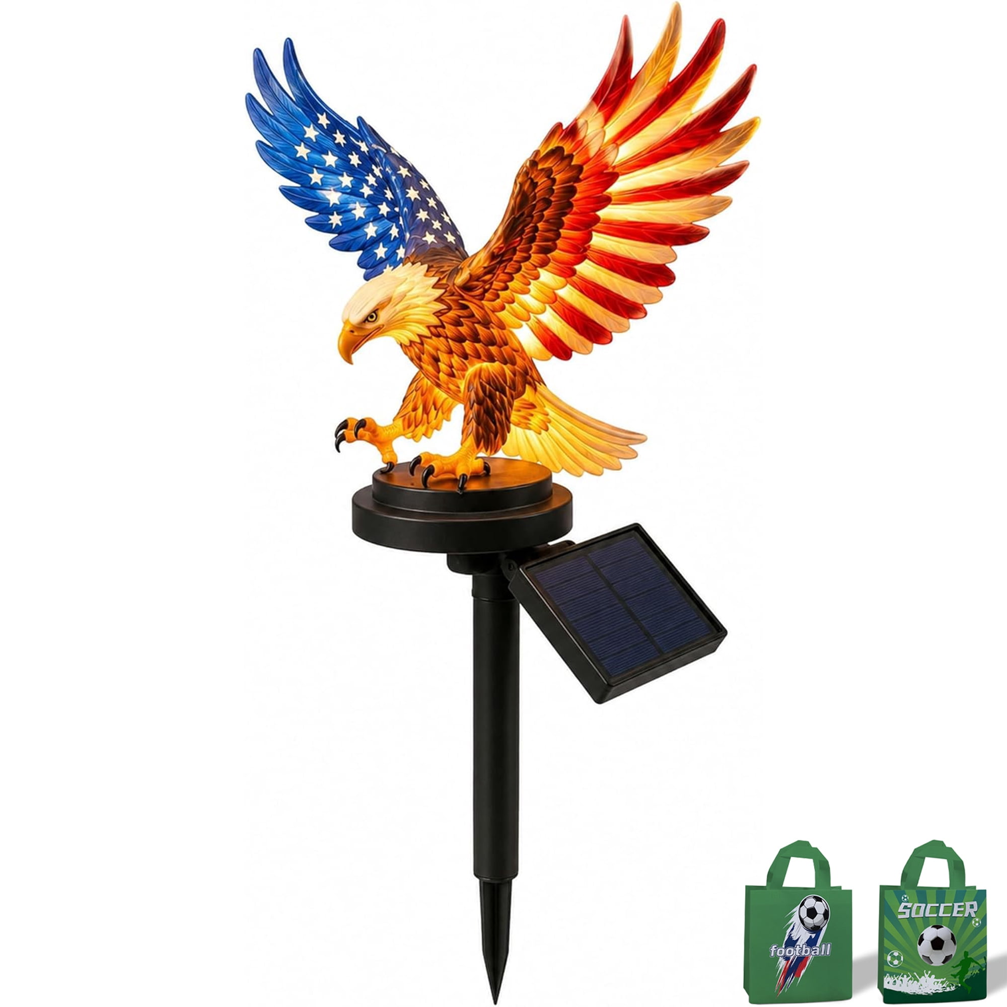 Personalized Solar Eagle Garden Light, America 250th Anniversary Solar ...