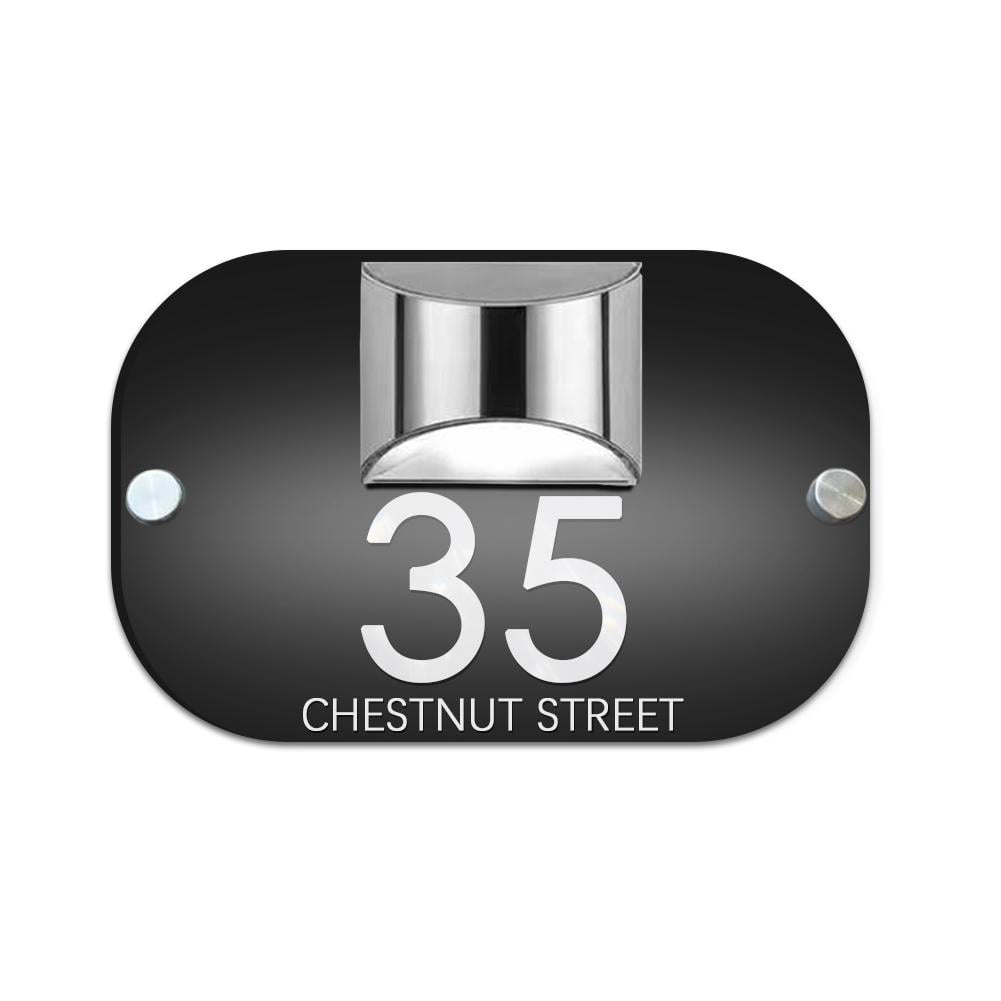 Personalized Solar House Sign, House Number with Solar Light Door Name ...