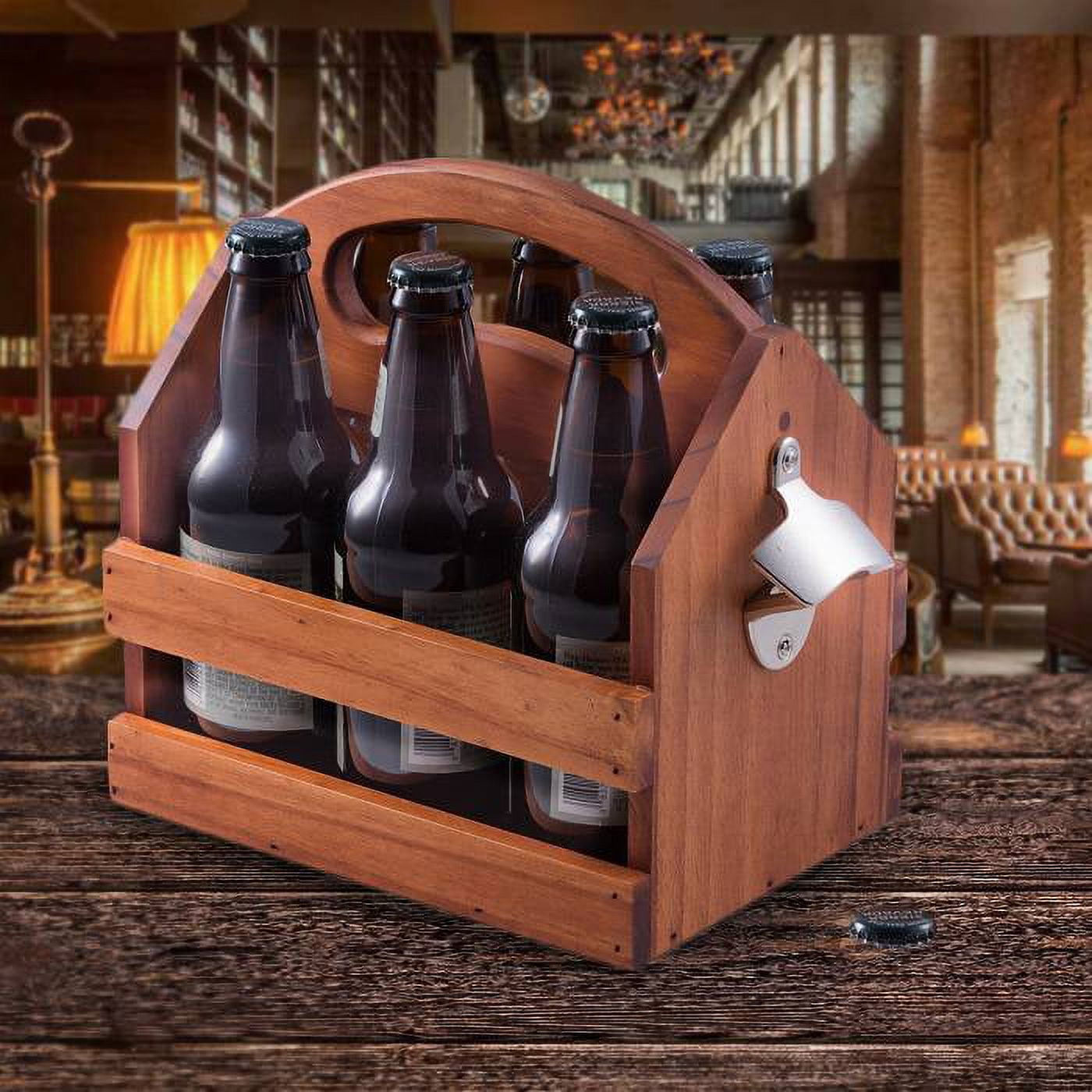 Personalized Solid Wood Beer and Beverage Caddy - Walmart.com