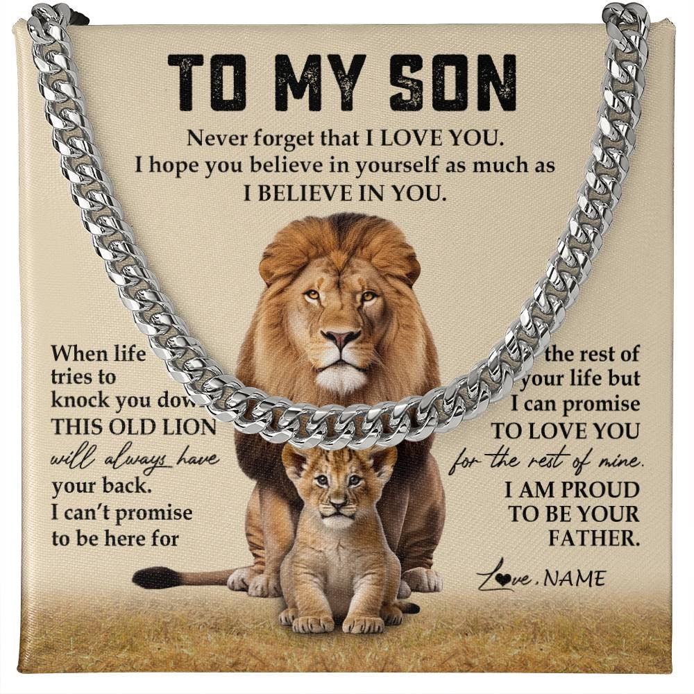 Personalized To My Son Cuban Necklace From Dad Father Never Forget That ...