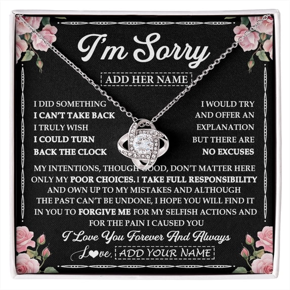 Personalized I'm Sorry Necklace Gifts For Her Wife Girlfriend Soulmate ...