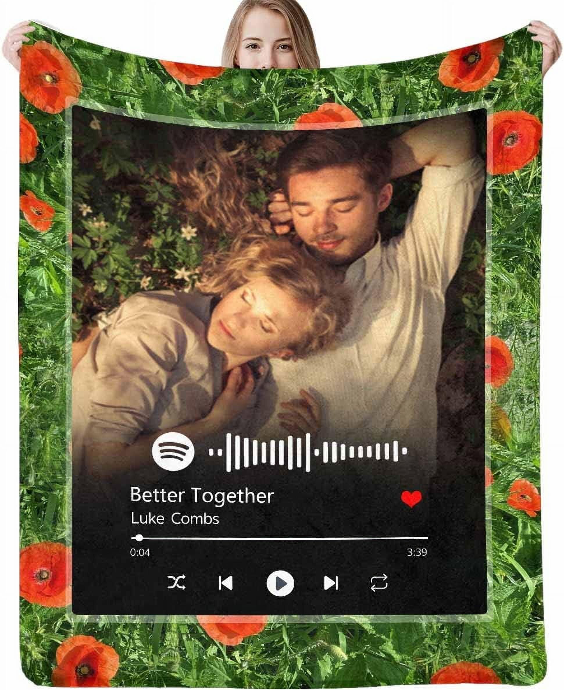 Personalized Spotify Code Music Blanket,Customized Blankets with Photos ...