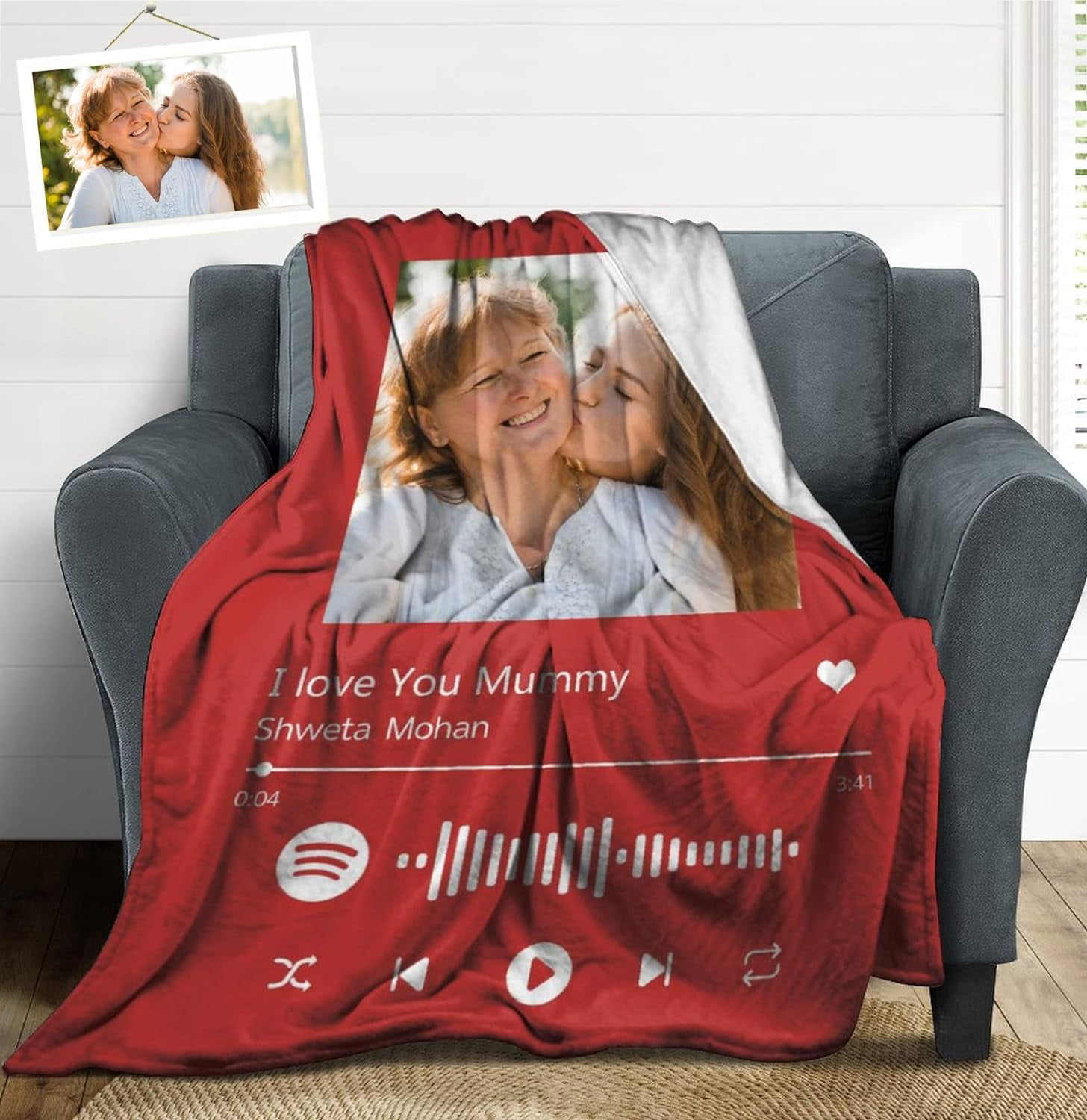 Personalized Spotify Code Music Blanket,Customized Blankets with Photos ...