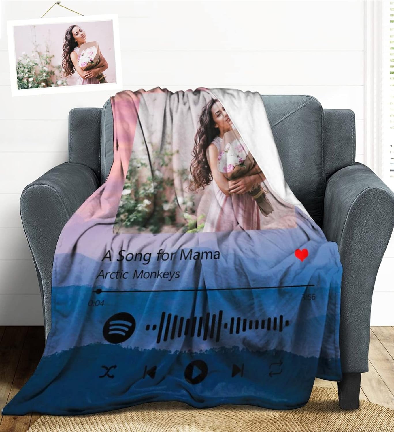 Personalized Spotify Code Music Blanket,Customized Blankets with Photos ...