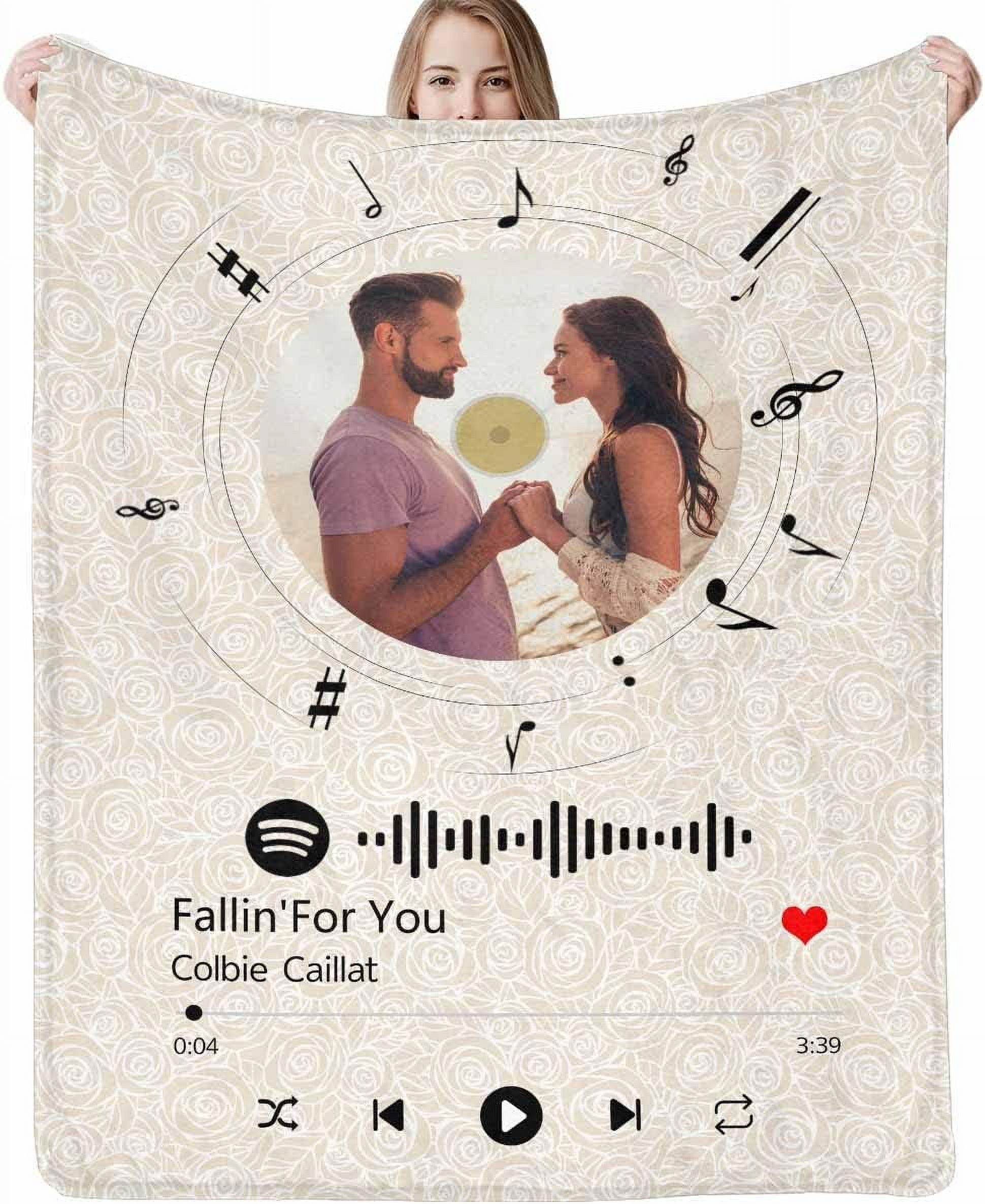 Personalized Spotify Code Music Blanket,Customized Blankets with Photos ...