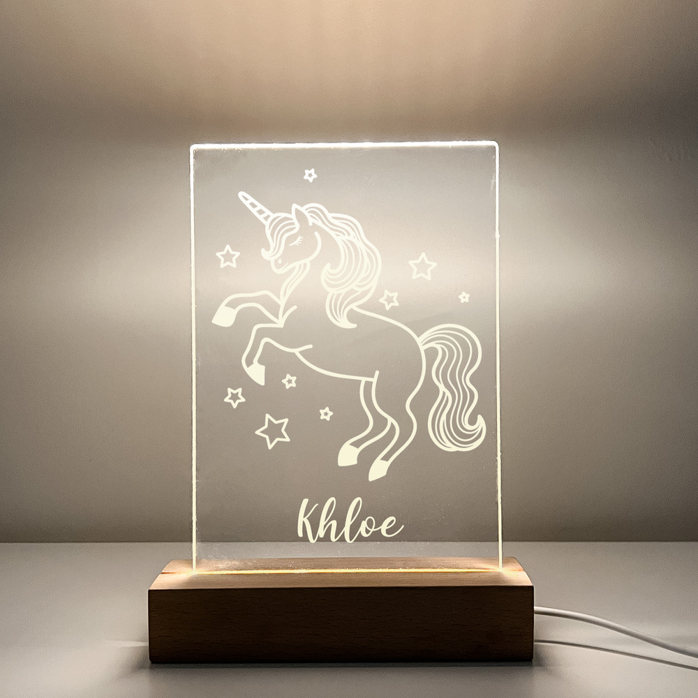 Personalized Stand Night Light Up Lamp LED Custom Free Engraved Names ...