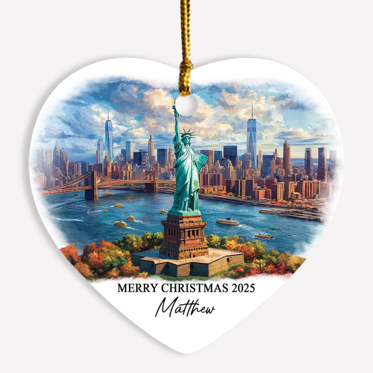 Personalized Statue of Liberty Christmas Ornament - New York City Xmas ...