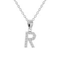 Personalized Sterling Silver Cubic Zirconia Initial Letter Pendant with ...