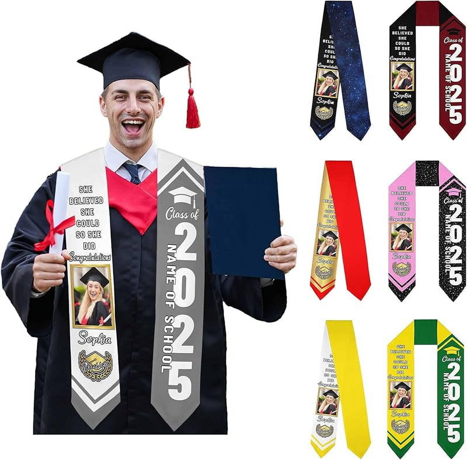 Personalized Stoles For Graduation 2025, Graduation Sash, Stole With ...