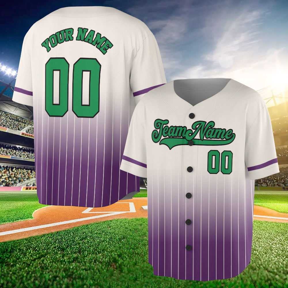 Personalized Stripe Line Color Baseball Jersey For Baseball Fans ...