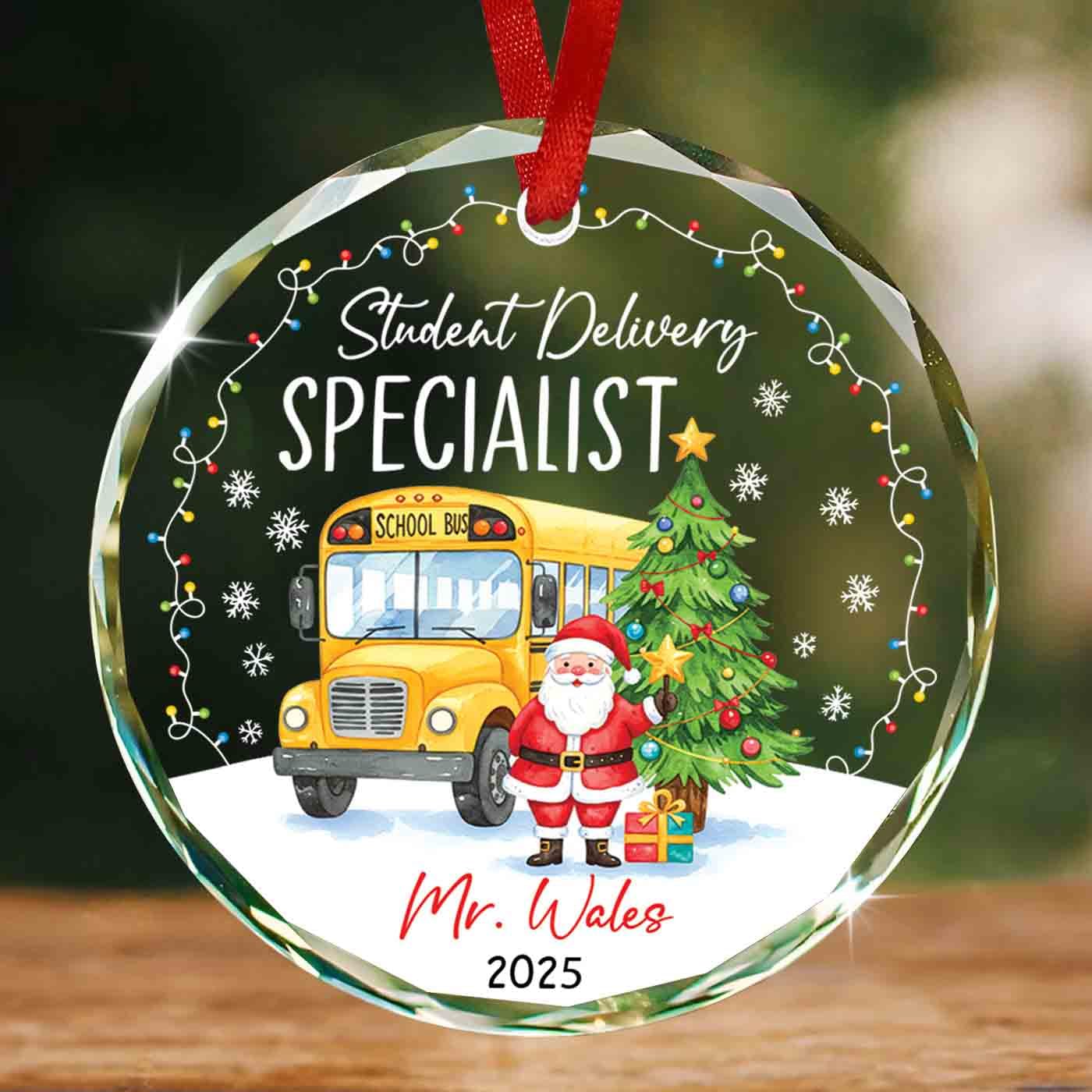 Personalized Student Delivery Specialist Glass Ornament - Thank You ...