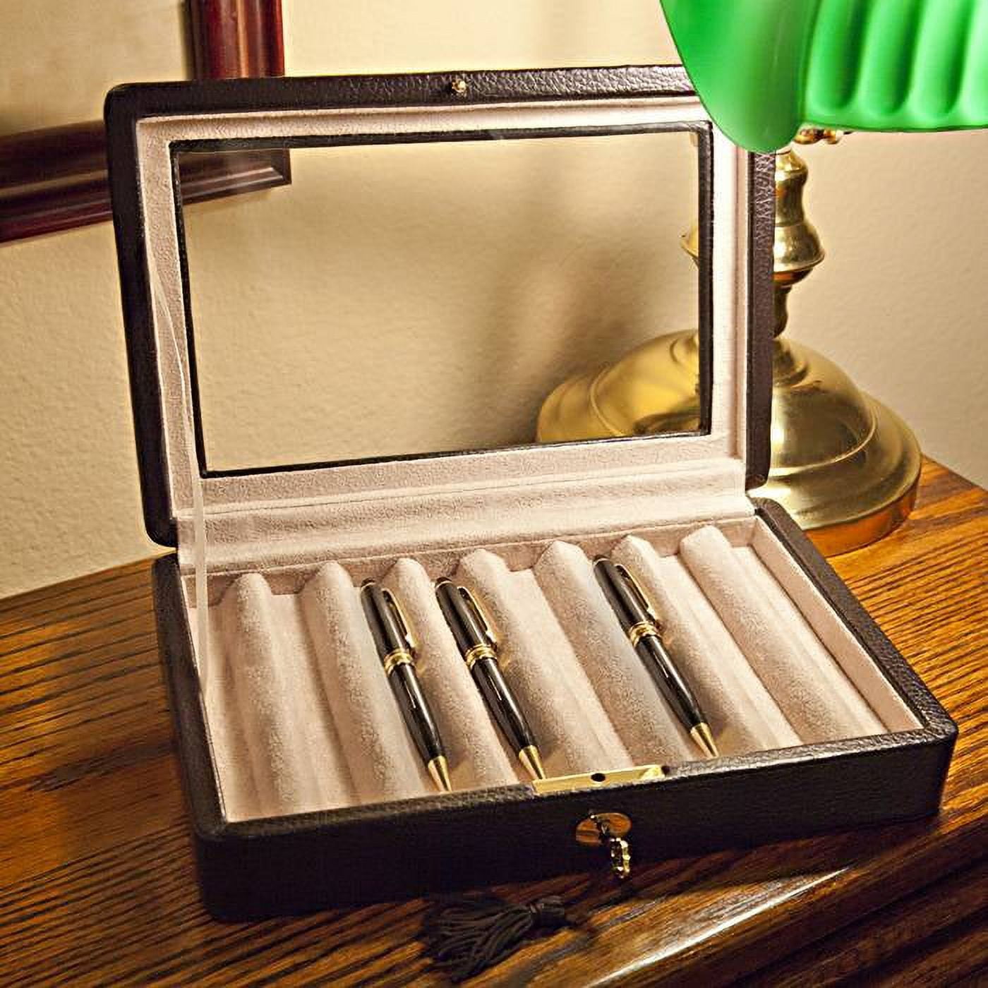 Personalized Stylish And Attractive Brown Leather Pen Display Case ...