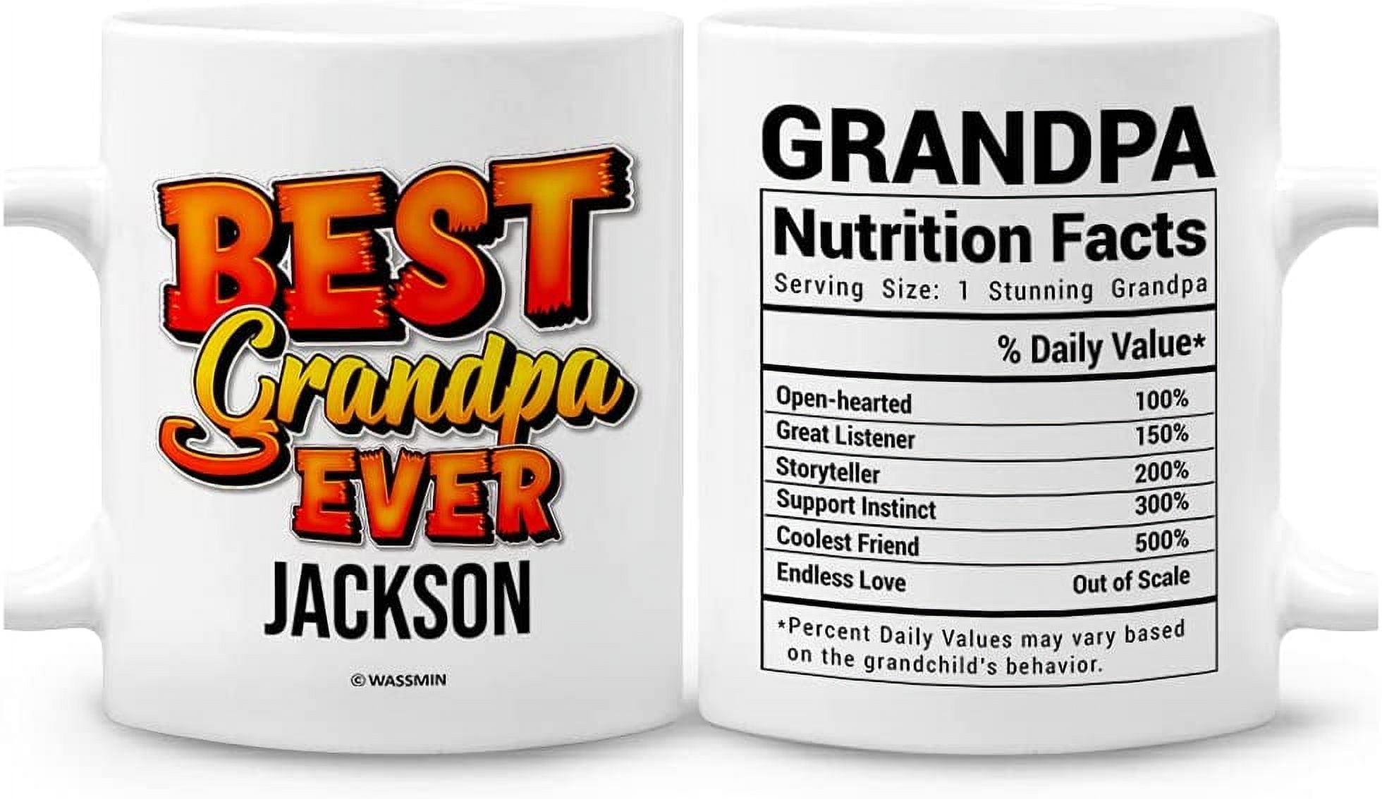 Personalized Super Grandpa Mug Funny Grandpa Nutrition Facts Mugs ...