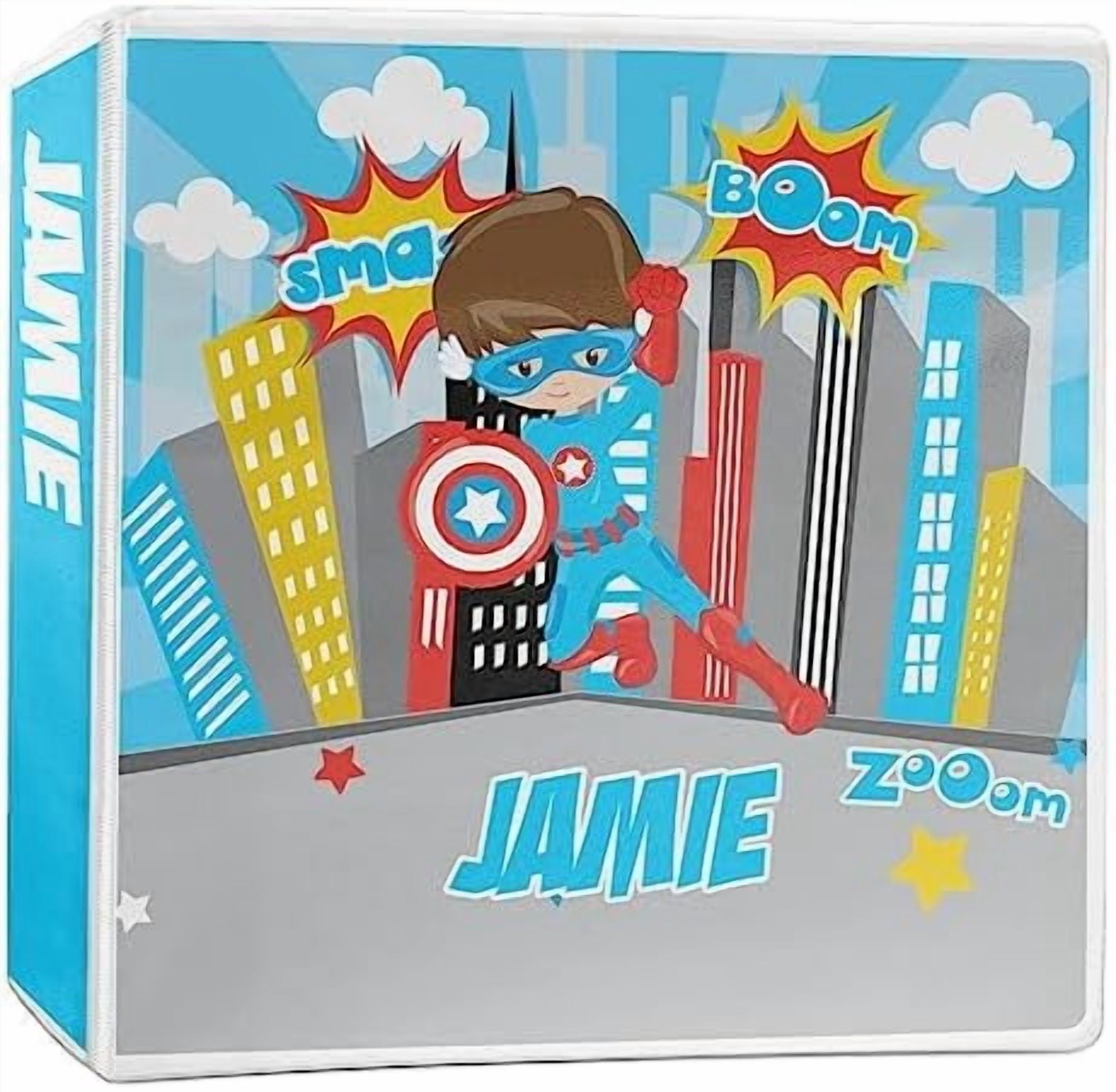 Personalized Superhero in The City 3-Ring Binder - 2 inch - Walmart.com