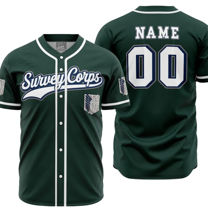 Personalized Survey Corps Attack on Titan Baseball Jersey - Walmart.com