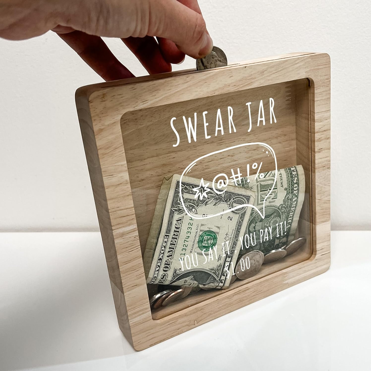 Personalized/Swear Jar/You Say It You Pay It/Cuss Jar Coin Bank/Non ...