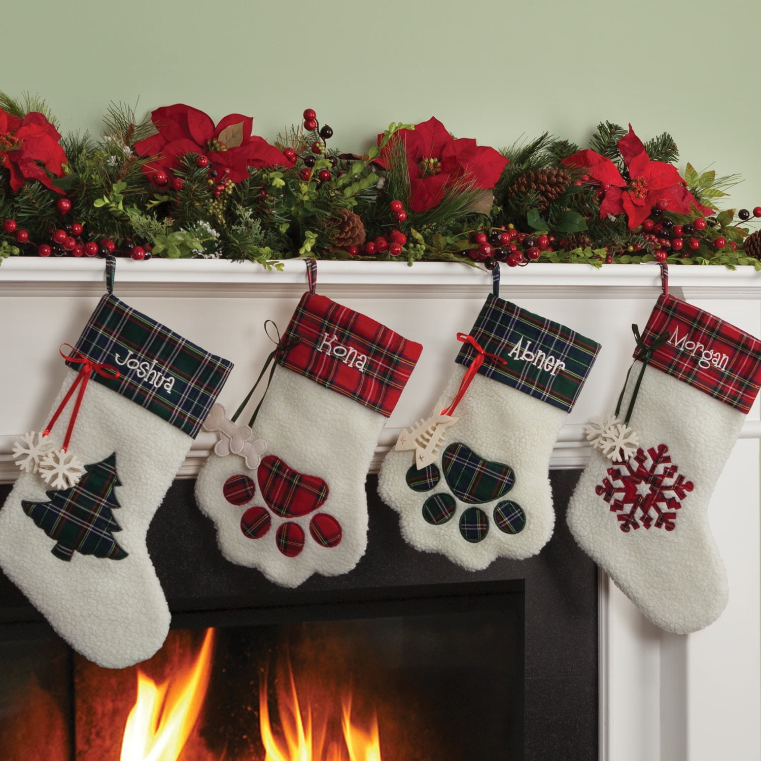 Personalized Sweet Cat Stocking---Red Plaid - Walmart.com