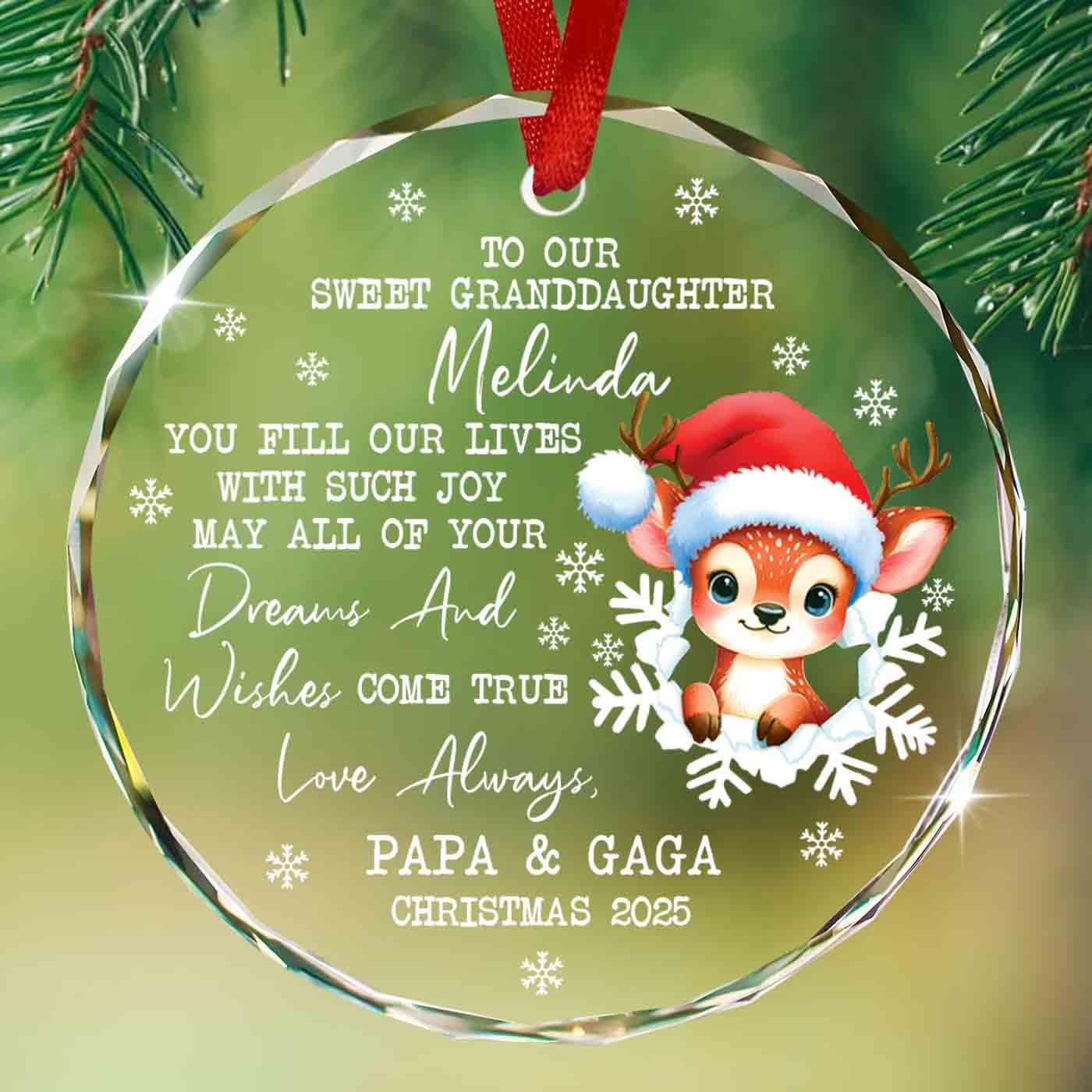 Personalized to Our Sweet Granddaughter Ornament, You Fill Our Lives ...