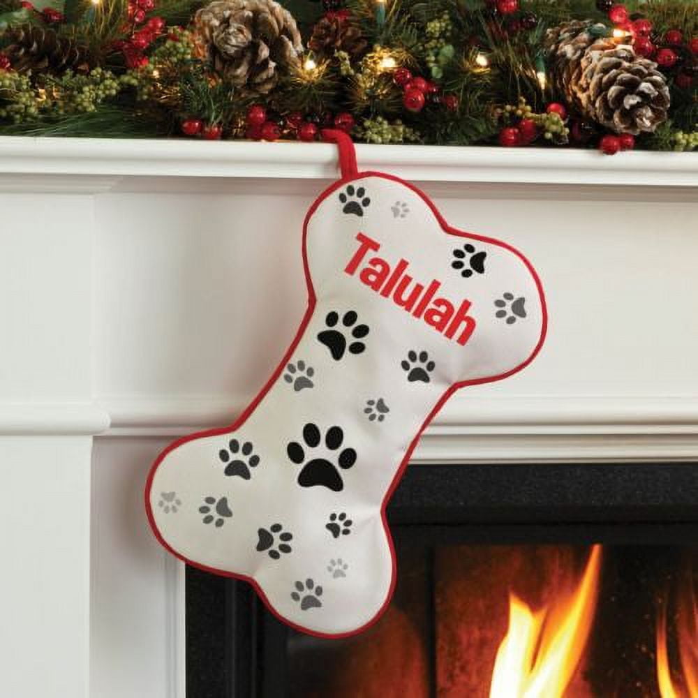 Pooch Dog Bone Stocking - Personalized Polyester Stocking - Walmart.com