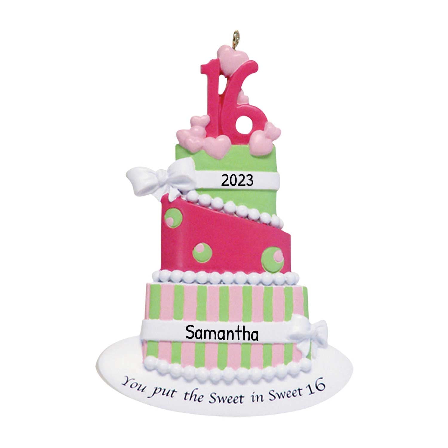Personalized Sweet Sixteen Birthday Cake Ornament - 16th Birthday ...
