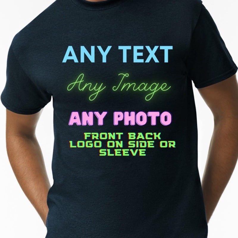 Personalized T Shirt Your Text Logo Photo Printed Top Custom t-shirt ...