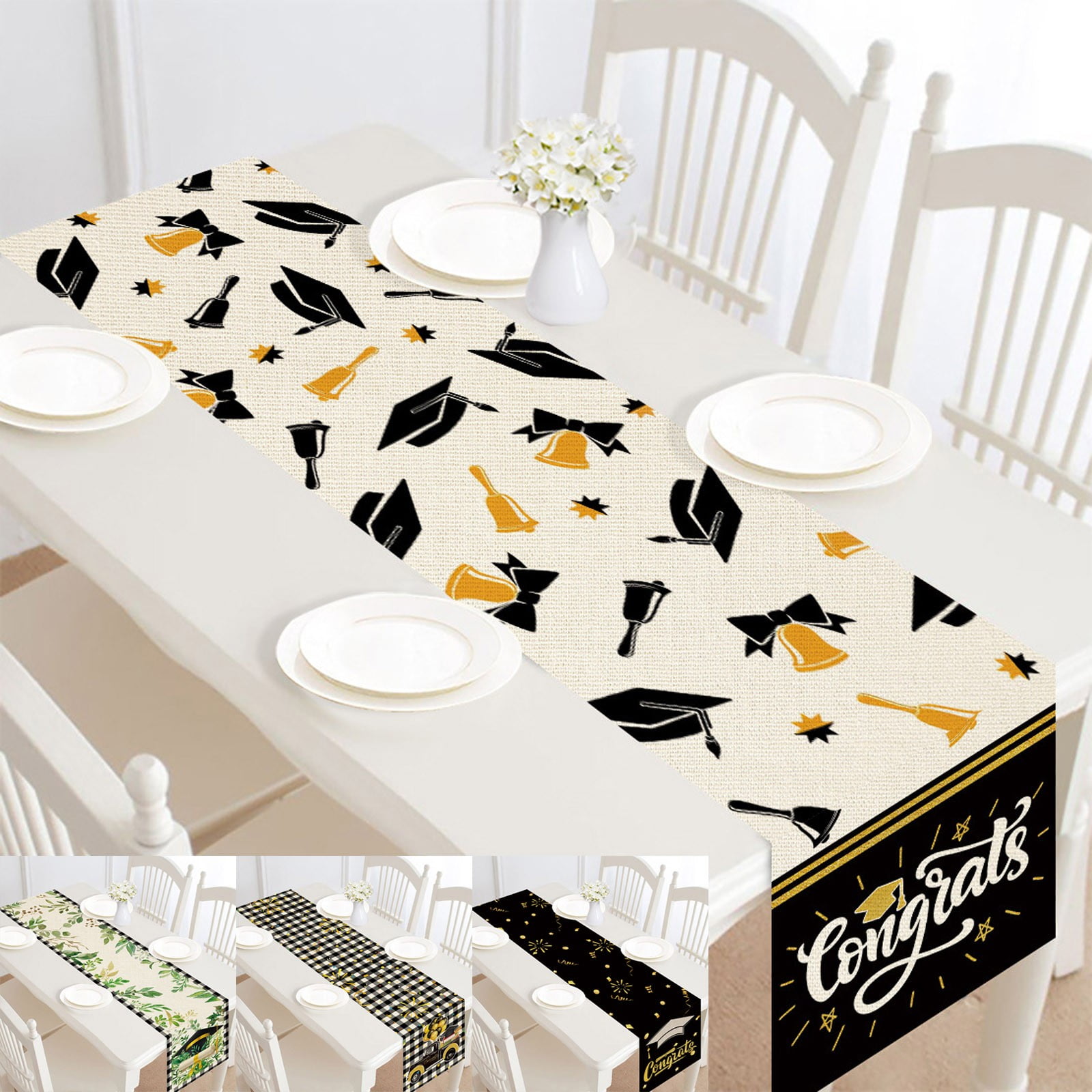 Personalized Table Runner Graduation Season Theme Table Flagstone Table ...