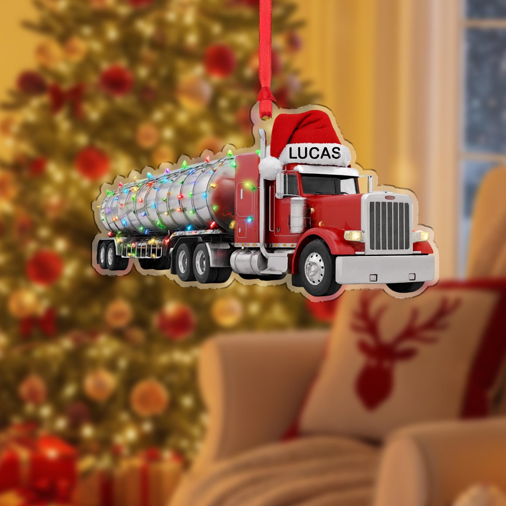 Personalized Tanker Truck Driver Acrylic Christmas Ornament Custom Name ...