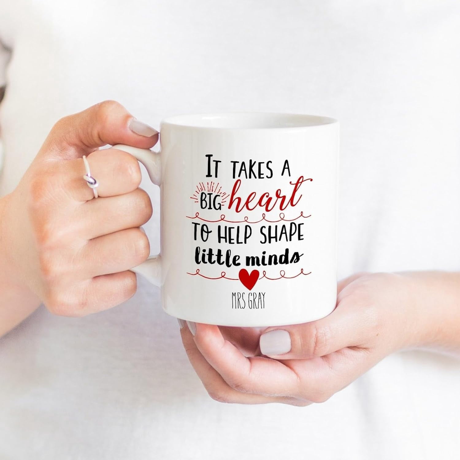 Personalized Teacher Appreciation Mug – “It Takes a Big Heart to Help ...