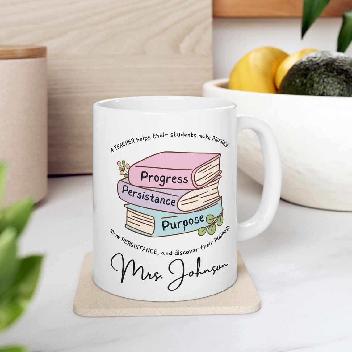 Personalized Teacher Appreciation Mug, Personalized Cup for Teacher End ...