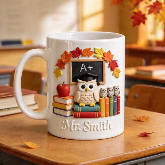 Personalized Teacher Mug Custom Name Owl Mug Teacher Appreciation Gift ...