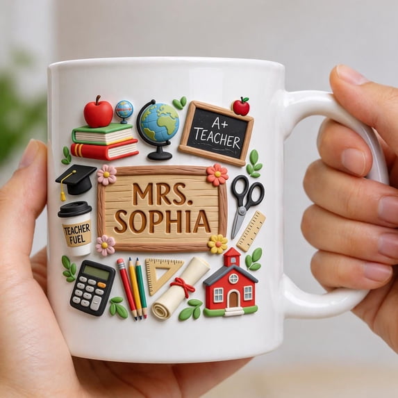 Personalized Teacher Mug, Custom Name Teacher Gift, A+ Teacher Coffee ...