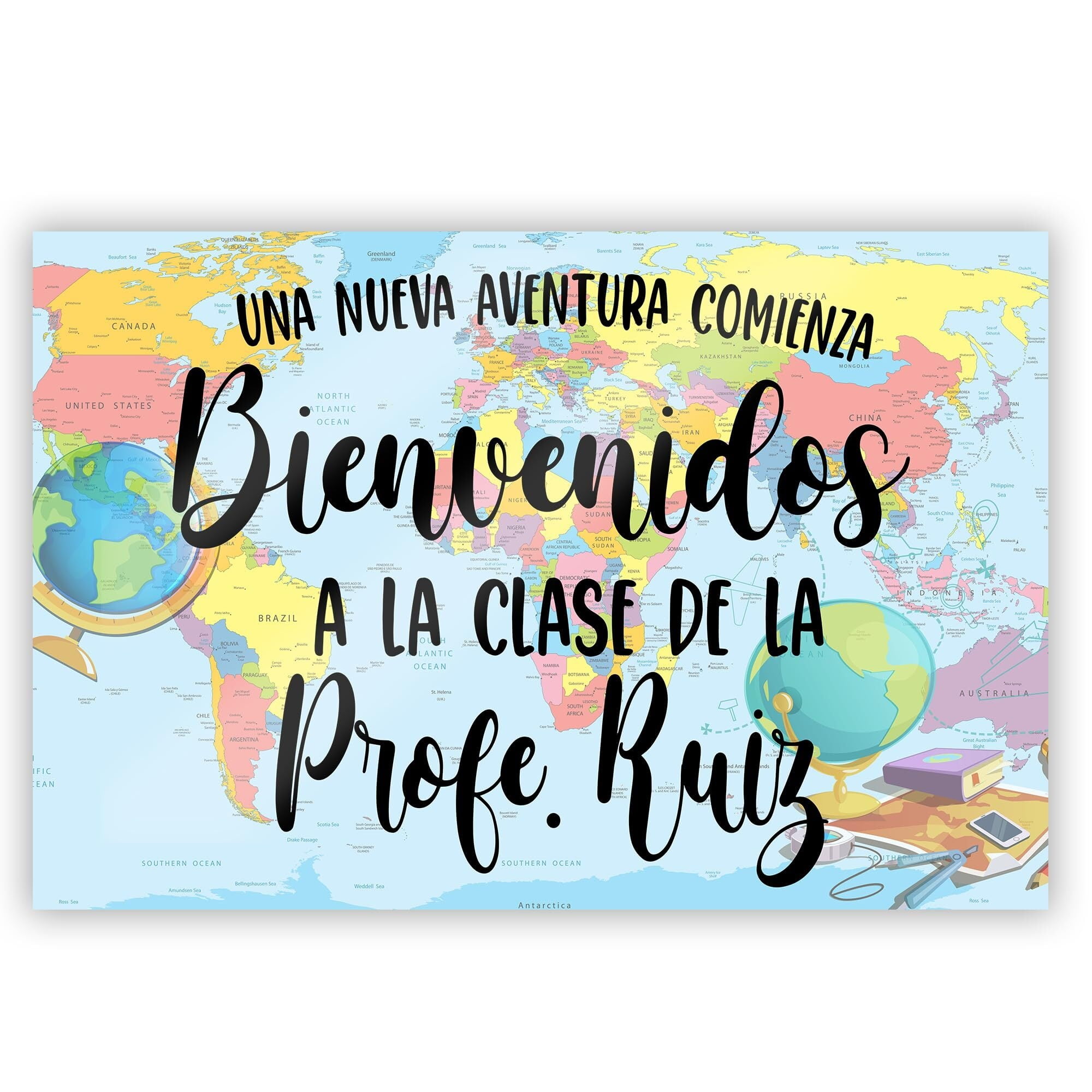 Personalized Teacher Name Welcome To Spanish Classroom Poster Spanish ...