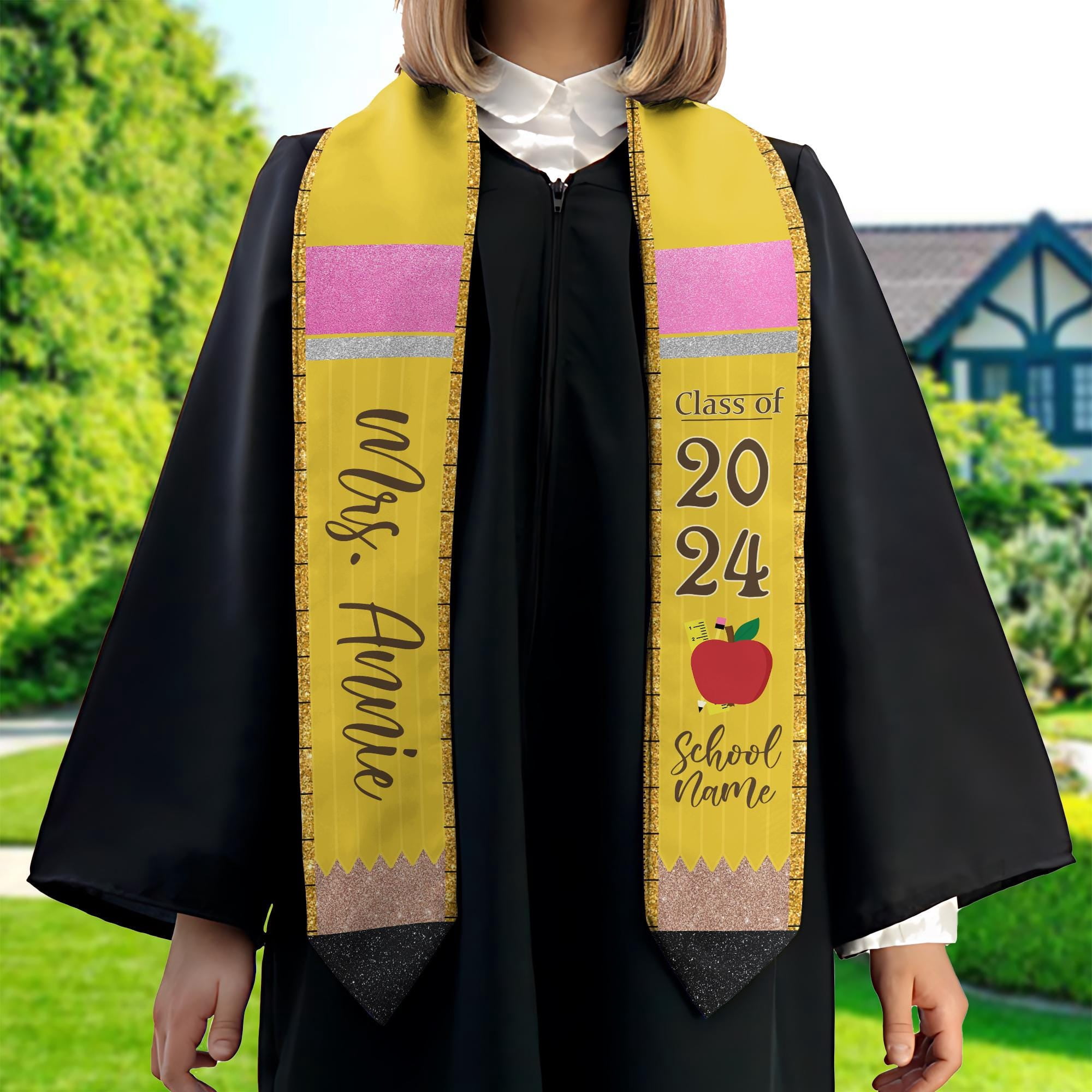 Personalized Teacher Stole, Custom Teacher Graduation Stole, Pencil ...