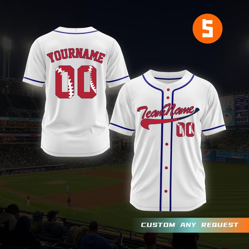 Personalized Team Name And Number Baseball Jersey, Custom Baseball ...