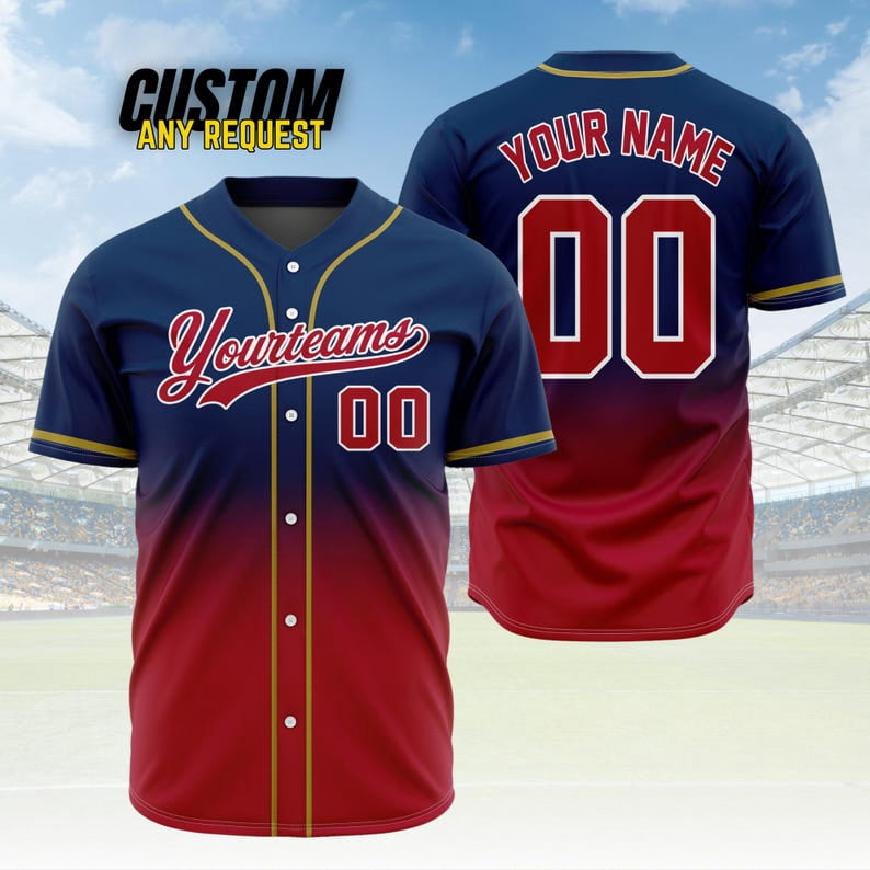 Personalized Team Name And Number Baseball Jersey,Custom Baseball ...