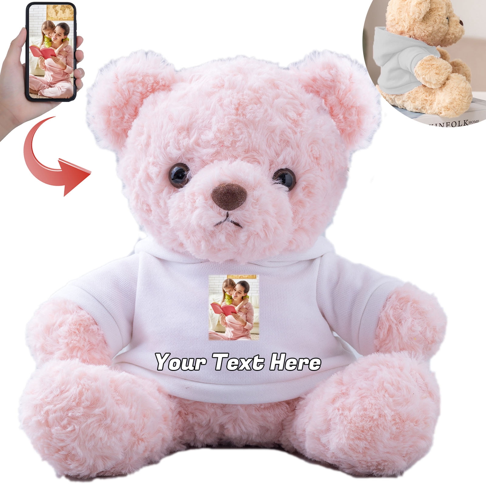 Personalized Teddy Bear as Customized Gifts for Women Men with Text ...