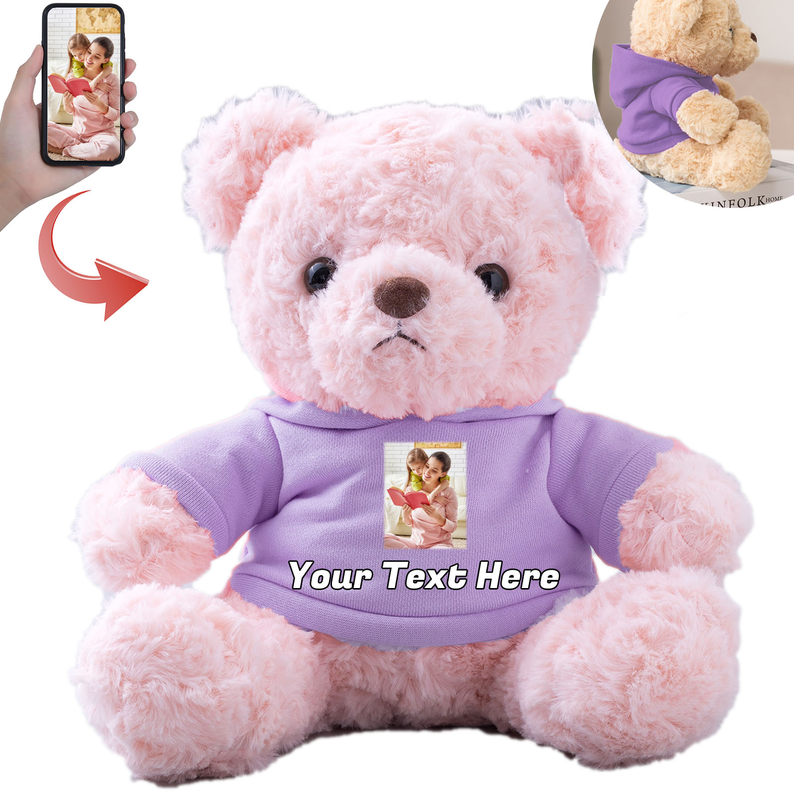 Personalized Teddy Bear as Customized Gifts for Women Men with Text ...