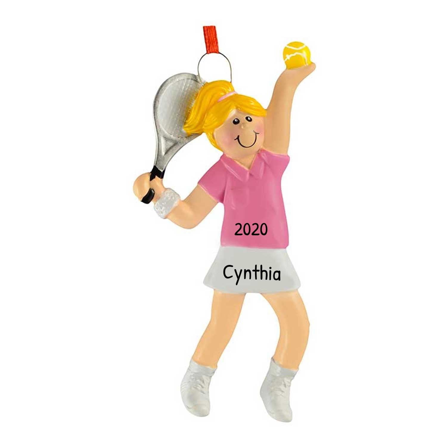 Personalized Tennis Blonde Girl Ornament 2024 -Female Tennis Player ...