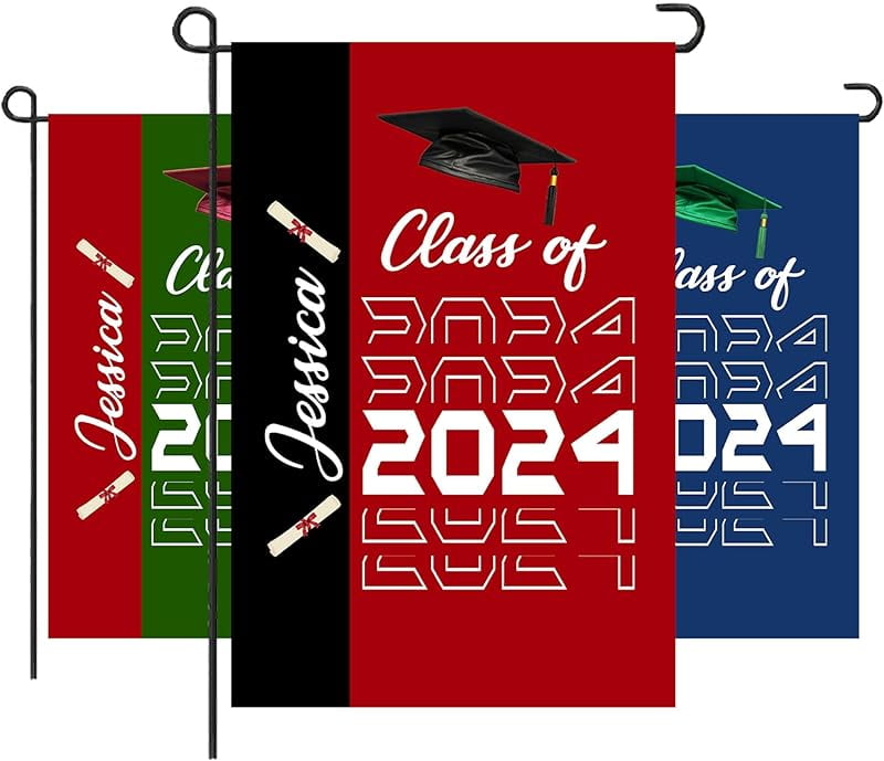Personalized Text 2024 Graduation Flag with Name Class Of 2024 for ...