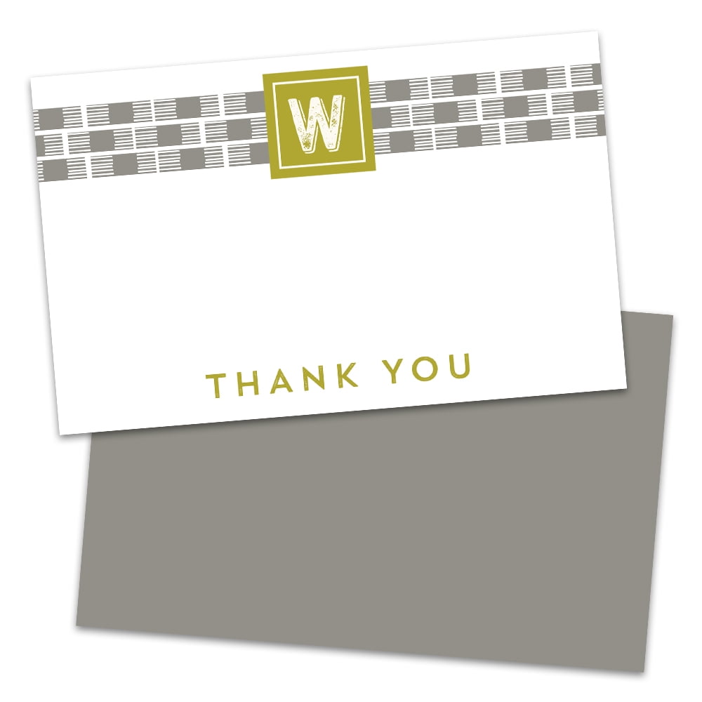 Personalized Textured Block Border Thank You Cards - Walmart.com