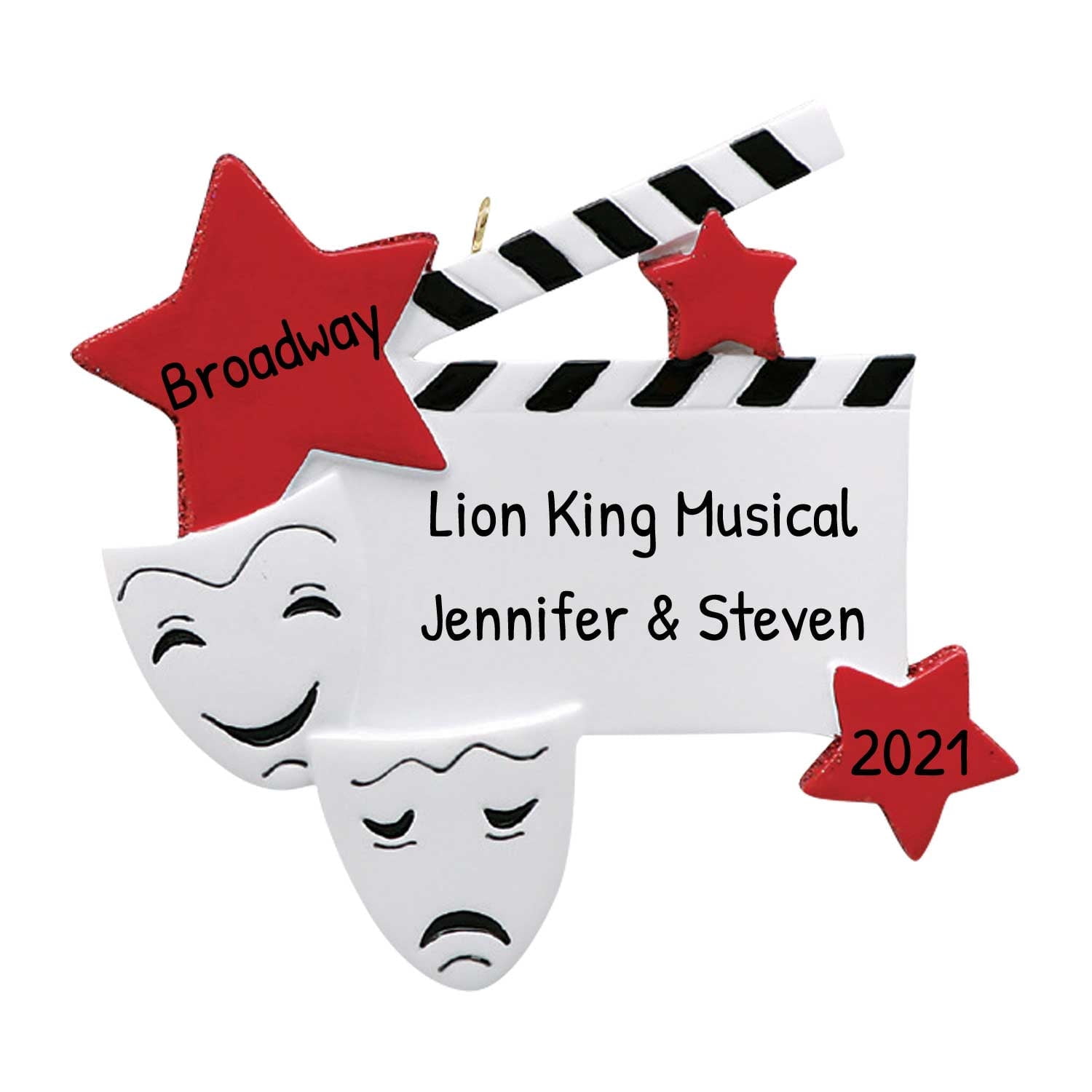 Personalized Theatrical Comedy Tragedy Masks Ornament - Movie Ornament ...