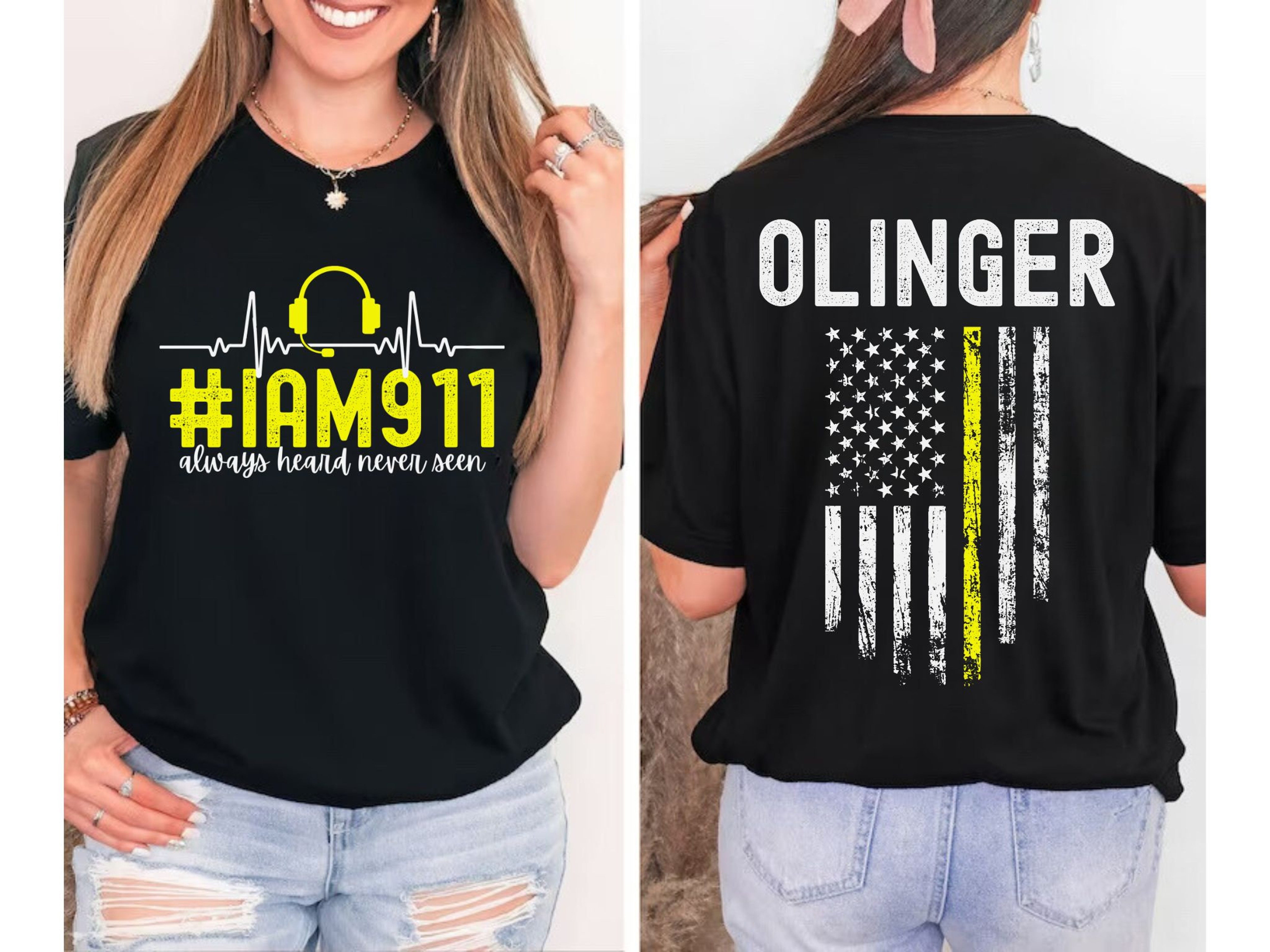 Personalized Thin Gold Line Flag Shirt, Dispatcher Gift, Custom 911 ...