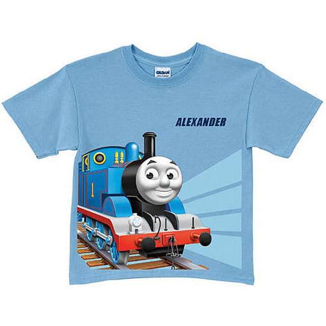 Personalized Thomas & Friends Tracks Light Blue Boys' T-Shirt - Walmart.com
