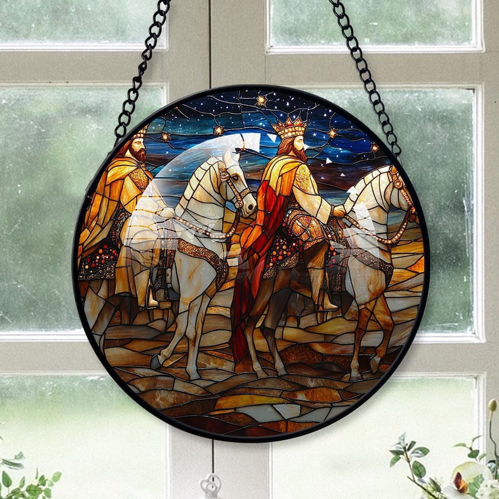 Personalized Three Wise Men Suncatcher Stained Glass, Three Wise Men ...