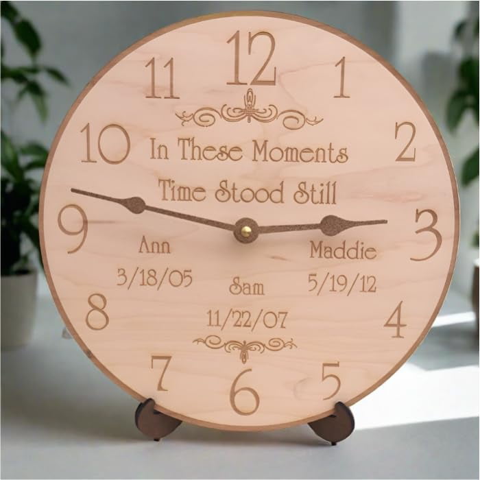 Personalized Time Stood Still Clock- Wooden Engraved Clock - Walmart.com