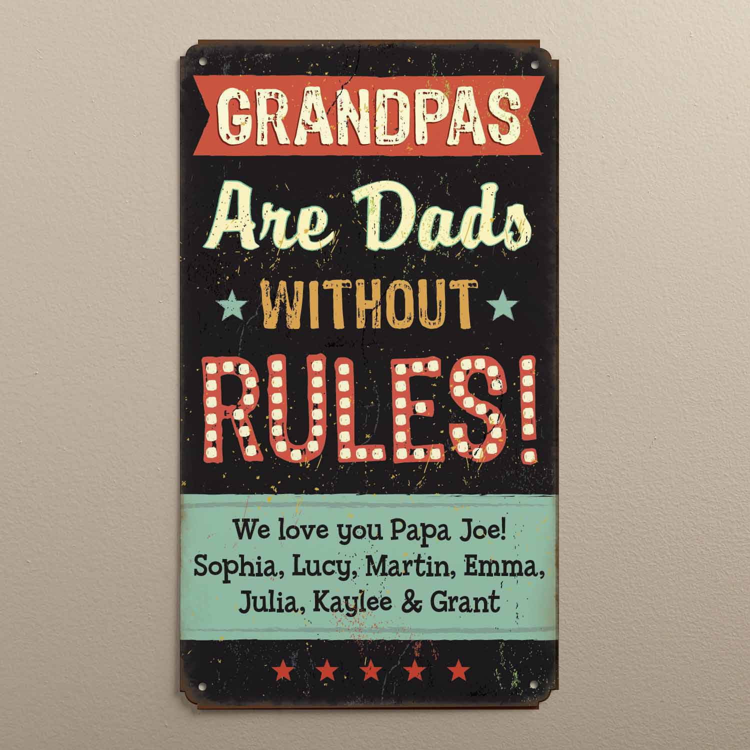 ONLINE Personalized Metal Tin Sign - Grandpas Are Dads Without Rules ...
